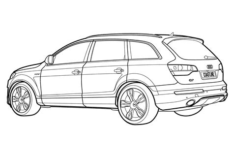 Audi Q7 Coastline Coloring Page Free And Printable