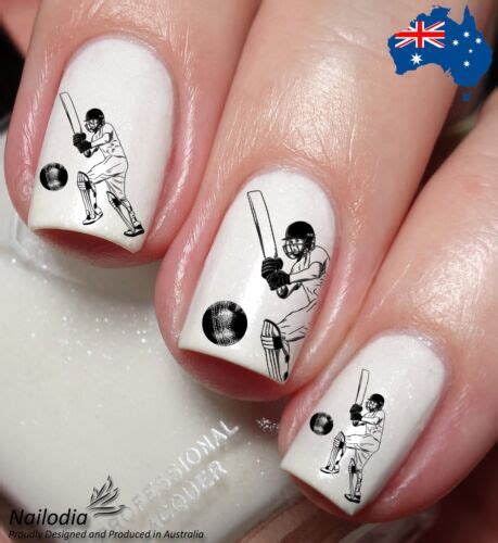 Cricket Player Nail Art Decal Sticker Water Transfer Slider Ebay