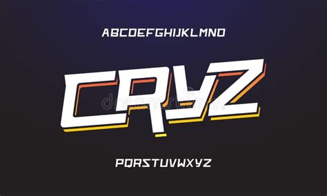 Modern Dynamic Font Typeface Design Template Vector Illustration Stock