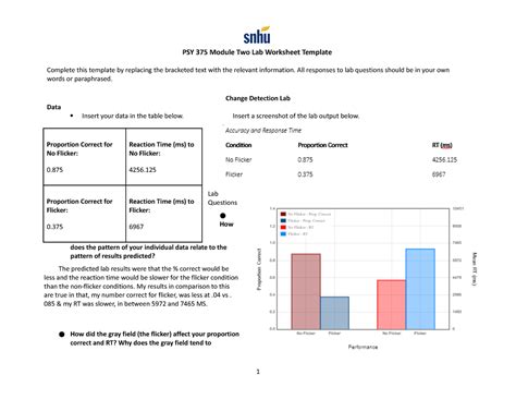 Psy 375 Module Two Lab Worksheet Morgan Lawrence Final Psy 375 Module