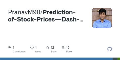 GitHub PranavM Prediction Of Stock Prices Dash App