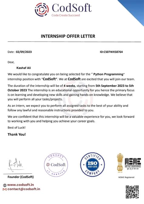 kashaf ali on linkedin codesoft codesoftinternship