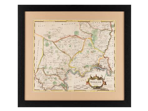 C1700 Robert Morden Engraved Map Of Middlesex Parade Antiques Online