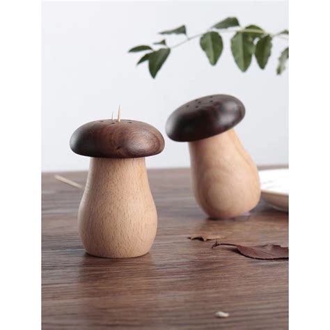🔥 Mushroom Toothpick Holder Woody Bamboo Toothpick Container 🍄 One