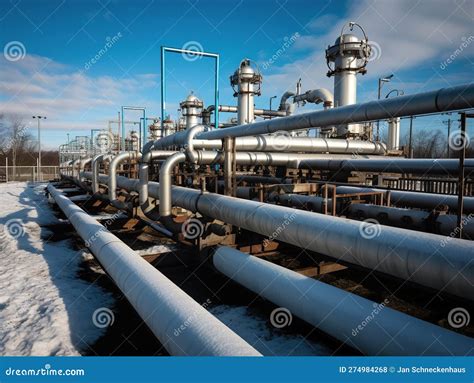 Petrol And Gas Pipeline During The Refinery Process Stock Illustration