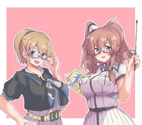 The Big Imageboard Tbib 2girls 702 Naotsu Bangs Belt Bespectacled