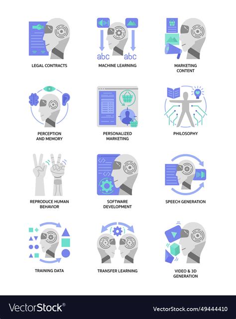 Generative Ai Icon Set Royalty Free Vector Image