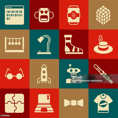 Set Tshirt Audio Jack Man Hat Energy Drink Table Lamp Pendulum Binary