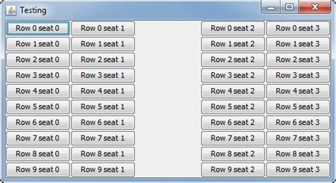 Java Spacing Between Columns Of Jbuttons Stack Overflow