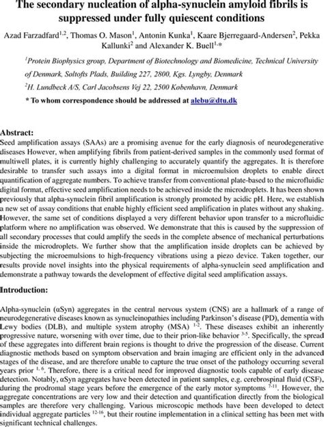 The Secondary Nucleation Of Alpha Synuclein Amyloid Fibrils Is