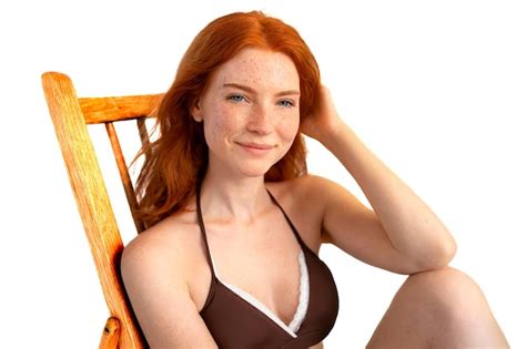 Premium Photo Auburn Haired Beauty In A Moment Of Serenity