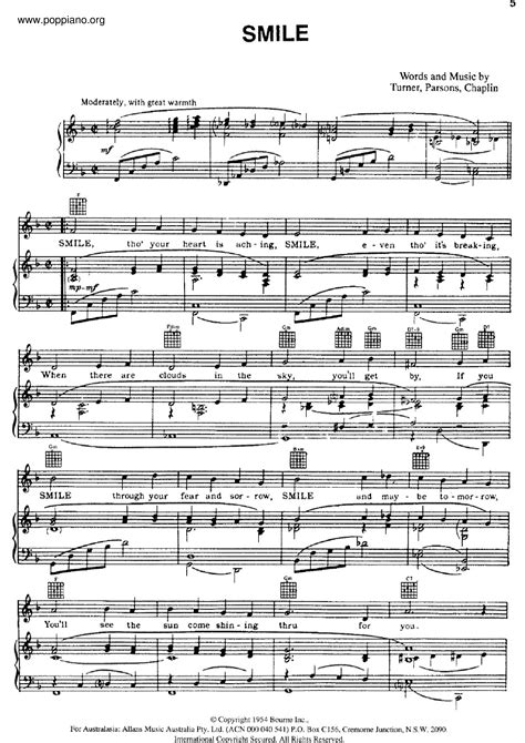 Charlie Chaplin Smile Sheet Music Pdf Free Score Download ★