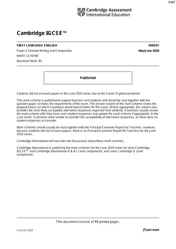 Cambridge Igcse First Language Paper 2 Directed Writing Teaching
