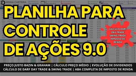 Planilha Controle Ações 90 Preço Justo Graham Bazin Download