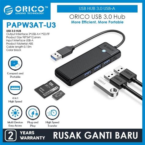 Usb A Hub Orico Port Gbps Cable Cm With Card Reader Tf Micro