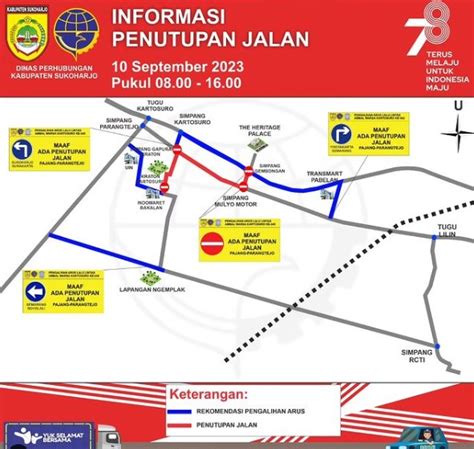Penutupan Jalan Di Kartasura Hari Ini 10 September 2023 Dalam Rangka