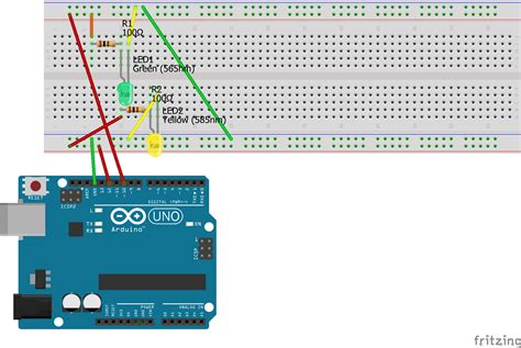Arduino Uno Why Is One LED More Luminous Brighter Than The Other Arduino Stack Exchange