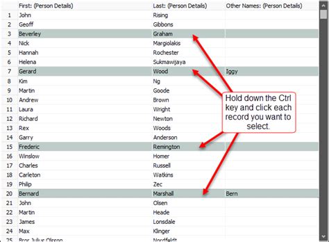 how to select records