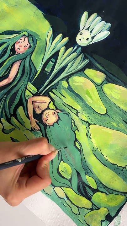 قسمت اول 🎨 تصویر سازی با گواش نظرتون چیه راجع به این نقاشی؟تصویرسازی