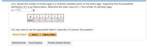 solved let y denote the number of broken eggs in a randomly
