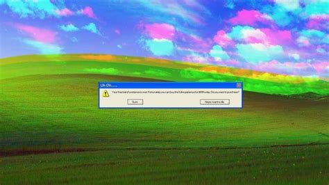 An Image Of The Windows Xp Vista Screen With Clouds And Grass In The Back Ground