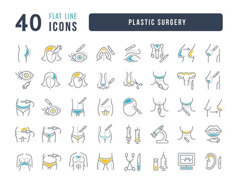 Set Of Linear Icons Of Plastic Surgery 10560440 Vector Art At Vecteezy