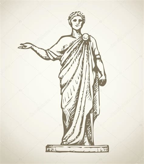 Roman Woman Statue Drawing