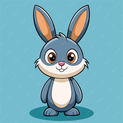 Premium Vector A Cartoon Rabbit With A Blue Background And A White