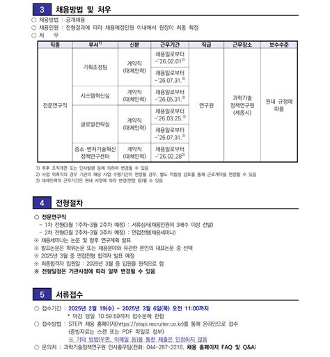 과학기술정책연구원 2024년 1차 전문연구직 계약직 채용 채용 정보 소식·소통 Nrc 경제인문사회연구회 Nrc