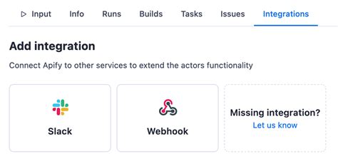 Webhooks Integration Platform Apify Documentation