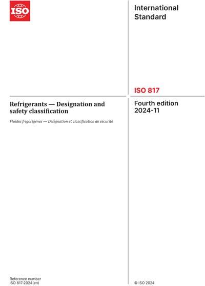 Iso 8172024 Refrigerants Designation And Safety Classification
