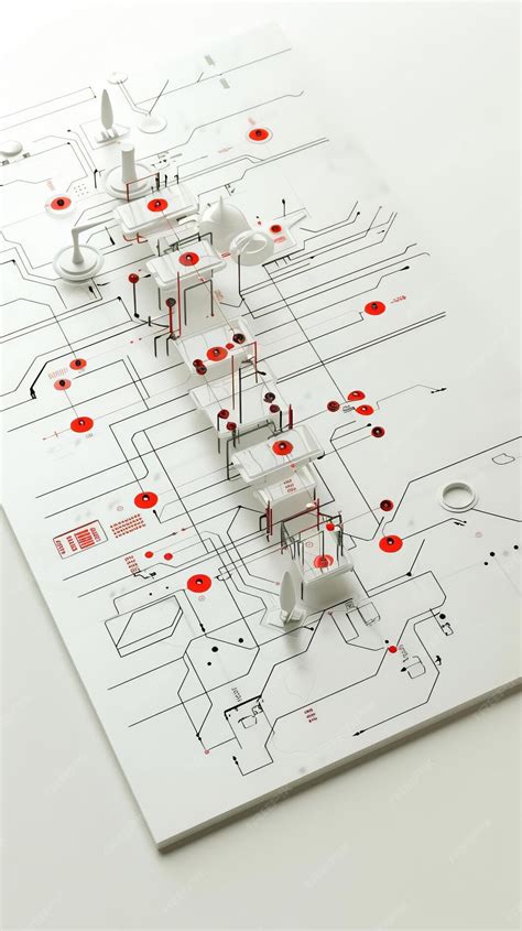 3d Model Of Ai Text With Arrows And Flowcharts Indicating Strategy On A White Background