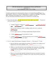 HW 3 Fall 2021 Pdf CSD 146 Introduction To Communication Sciences