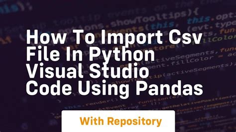 How To Import Csv File In Python Visual Studio Code Using Pandas Youtube