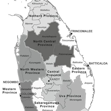2 Administrative Province And District Map Of Sri Lanka Source Download Scientific Diagram