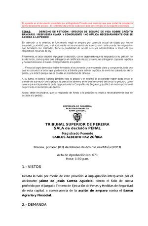 Accion DE Tutela Octavio DE Jesus CIRO Ceballos Señor a Juez a