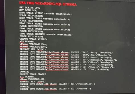 Solved HelpUsing The Wizarding Sql Script File Provided Chegg