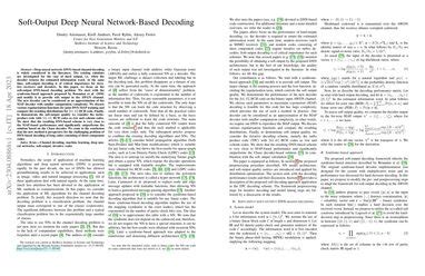 Soft Output Deep Neural Network Based Decoding Papers With Code