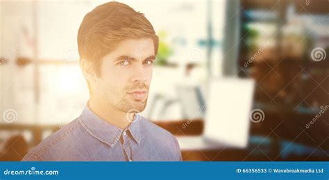 Composite Image Of Portrait Of Serious Hipster Stock Image Image Of