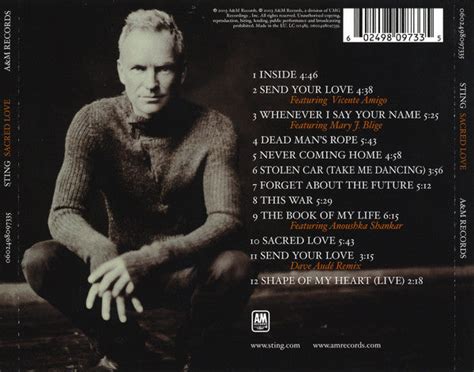 Sting Sacred Love Cd Discordsnl