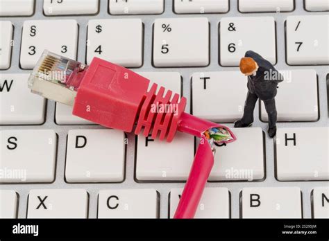 Worker Network Plug Keyboard Symbol Photo For Internet Malfunction