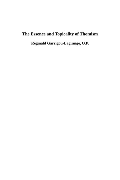 PDF The Essence Topicality Of Thomism