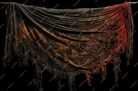 Tattered Black Fabric Premium Ai Generated Image