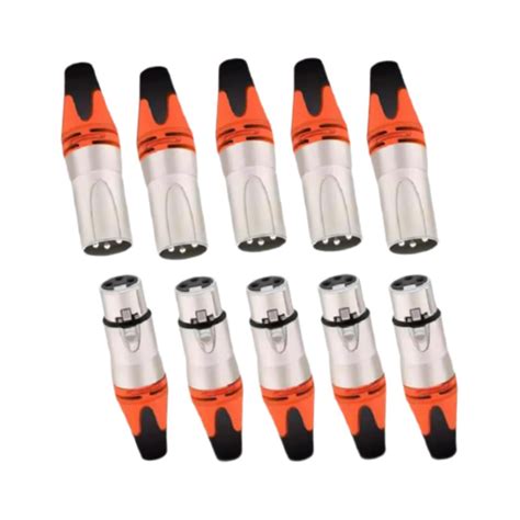 Startist 10 Pieces Xlr Cable Connector Audio Socket Male And Female Effective Alloy Compact Mic