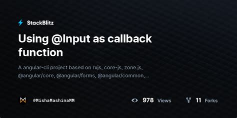 Using Input As Callback Function Stackblitz
