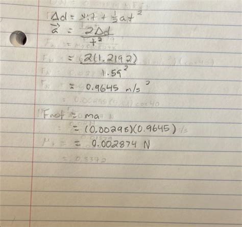 Solved Need Help Solving For Coefficient Of Static Friction Chegg