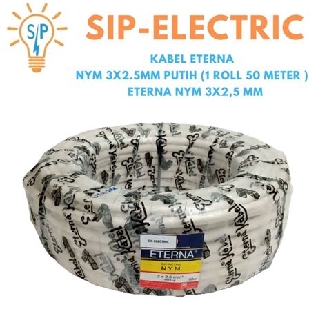 Jual Kabel Eterna Nym 3x2 5mm Putih 1 Roll 50 Meter Eterna Nym 3x2 5 Mm Shopee Indonesia