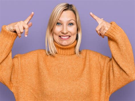 Premium Photo Middle Age Caucasian Woman Wearing Casual Winter