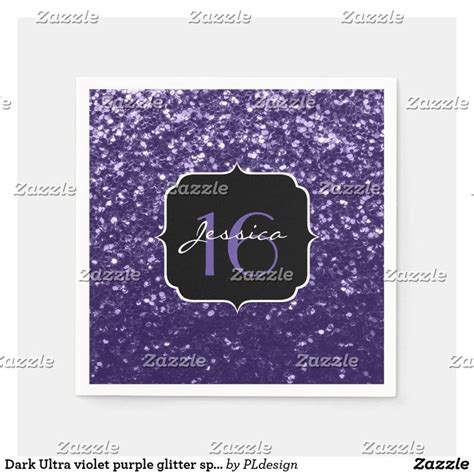 Dark Ultra Violet Purple Glitter Sparkles Sweet 16 Napkins Zazzle