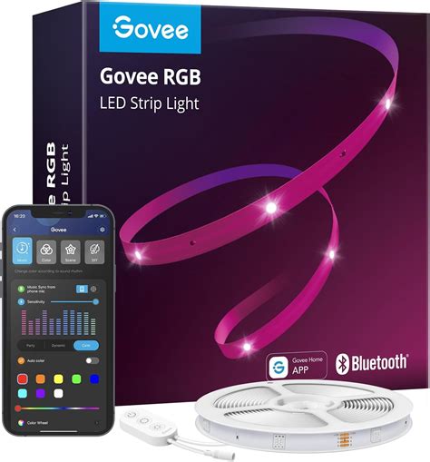 Govee Ruban LED Chambre m RGB Bande Lumineuse LED avec Contrôle App Bluetooth Votre